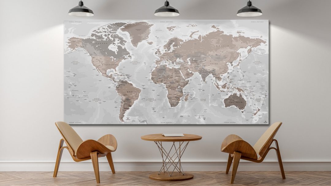 Mappemonde Poster - Carte du monde Affiche - World Map