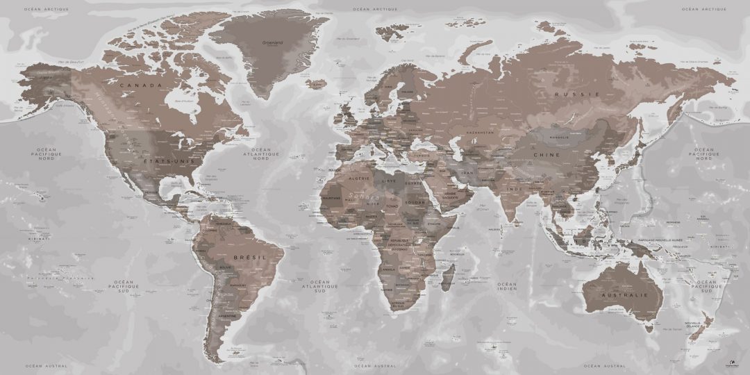 Mappemonde Poster - Carte du monde Affiche - World Map | Original Map