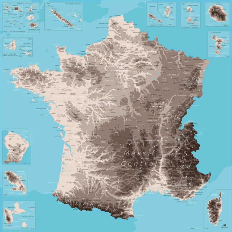 Carte France Détaillée - Plan France - Achat parmi 13 Modèles