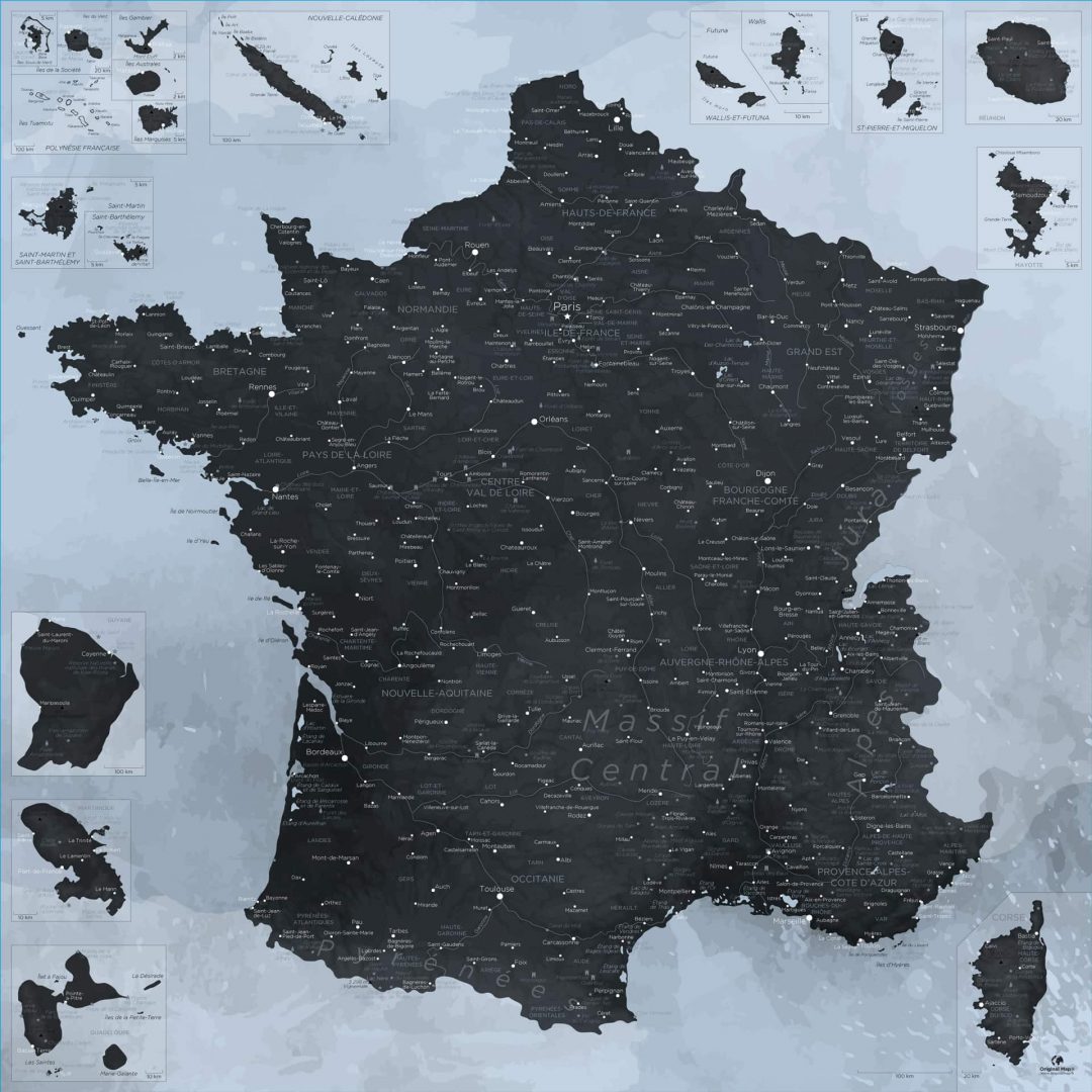 Carte France Détaillée - Plan France - Achat parmi 13 Modèles