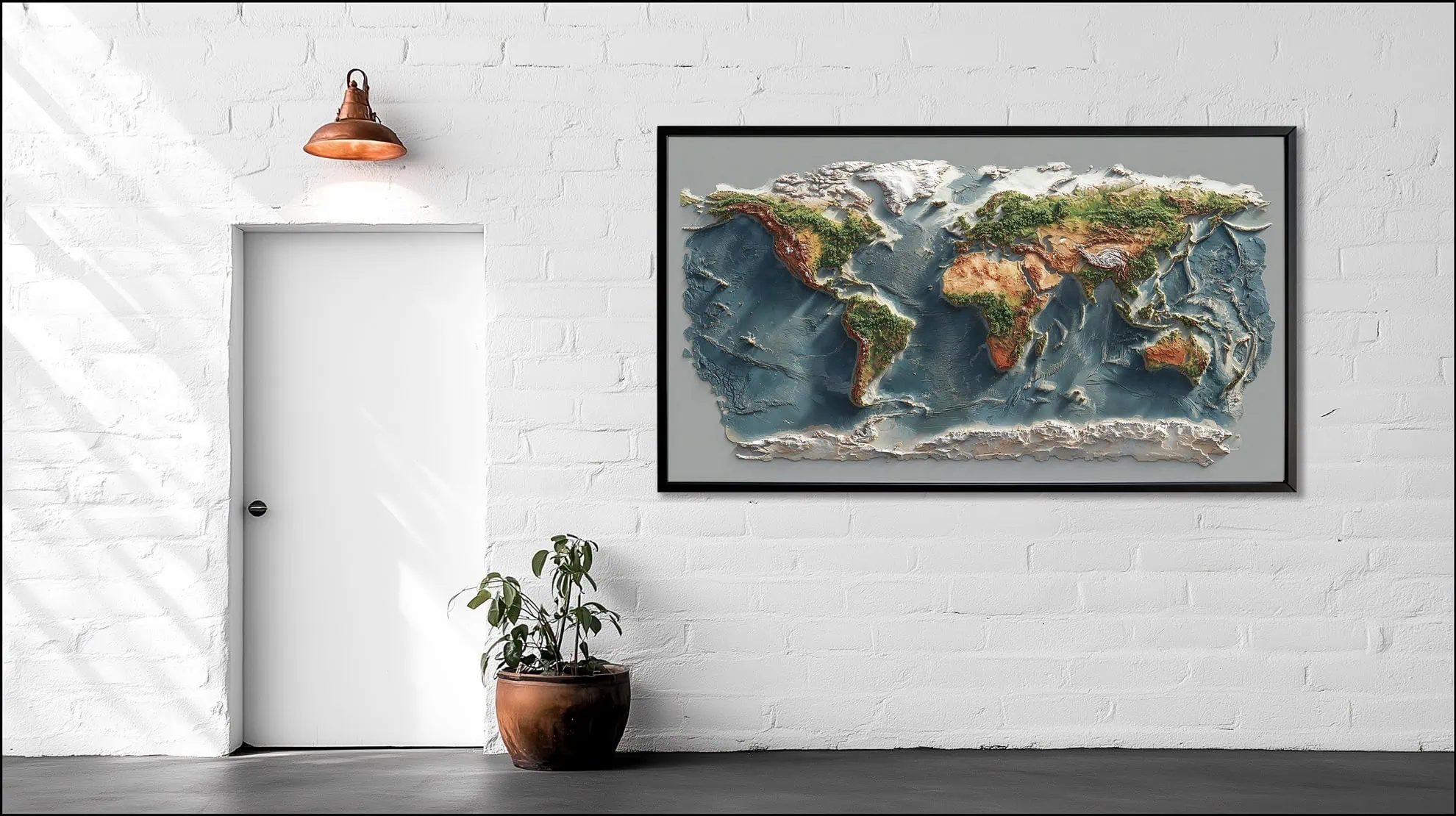 Carte du Monde réaliste déco